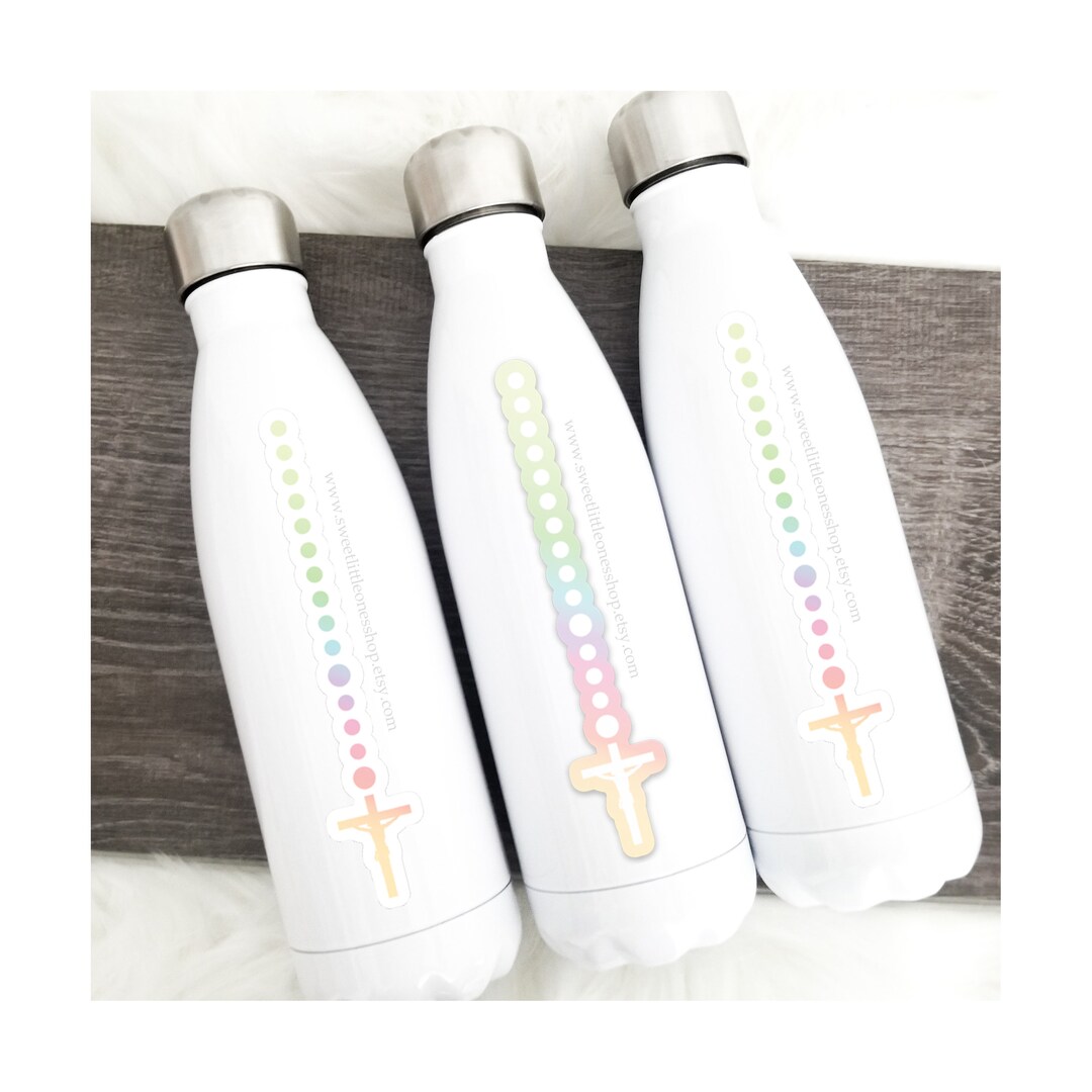 White Holographic Catholic Rosary Vinyl Sticker Catholic Decal Laptop ...