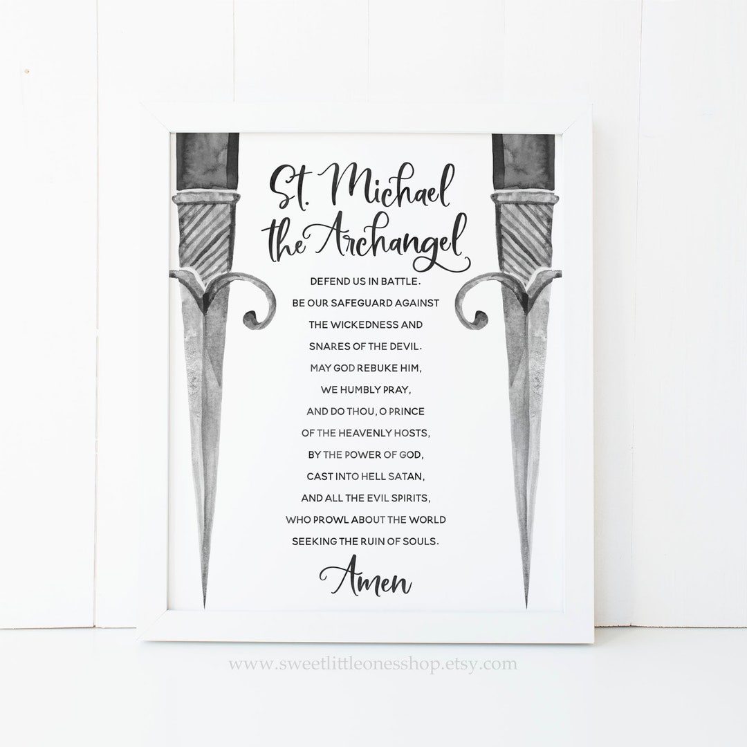 St Michael the Archangel Prayer Printable Wall Art St Michael Prayer ...