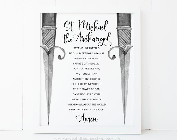 St Michael the Archangel Prayer Printable Wall Art St Michael Prayer ...