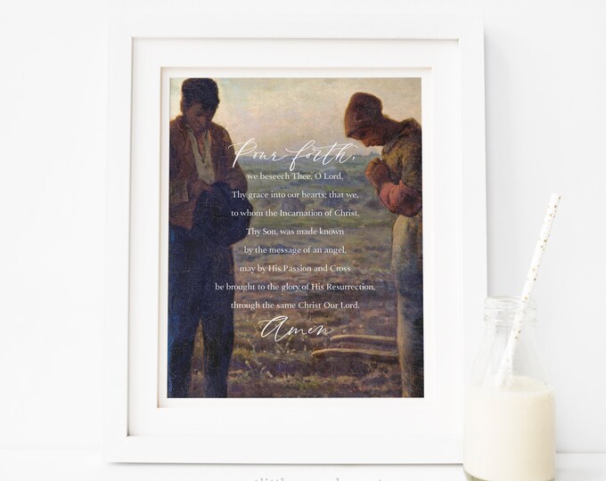 8x10 the Angelus Prayer on Millet Painting Print Wall Art Pour Forth We ...