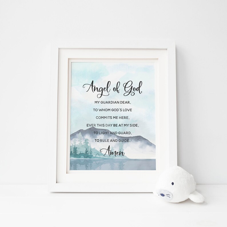 Angel of God Printable Wall Art Angel of God Prayer Print Mountain ...