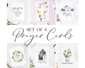 A2 Set of 5 or 10 Spiritual Bouquet Card Floral Praying for | Etsy
