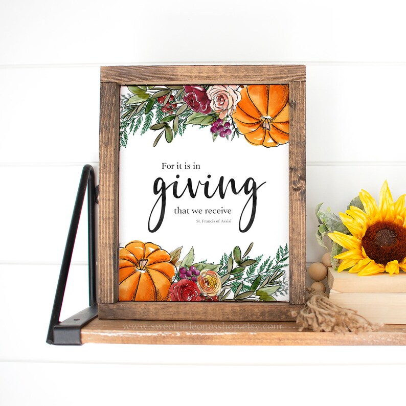 For It is in Giving That We Receive Printable Wall Art - Etsy