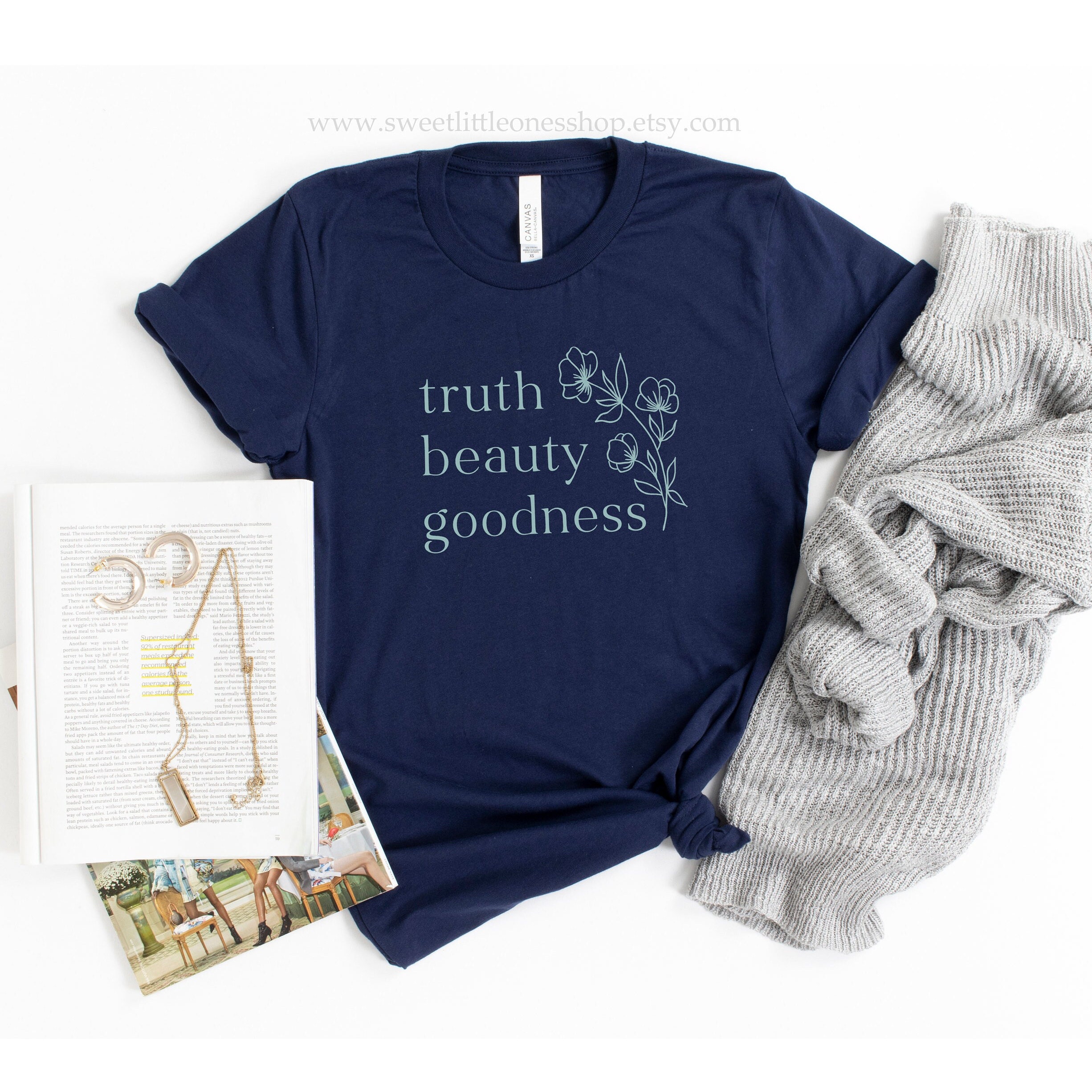 Truth Beauty Goodness Catholic T-shirt Catholic Women Tee - Etsy