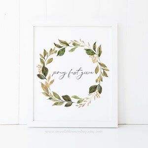 Pray Fast Give Printable Wall Art Catholic Lent Printable Catholic Lent ...