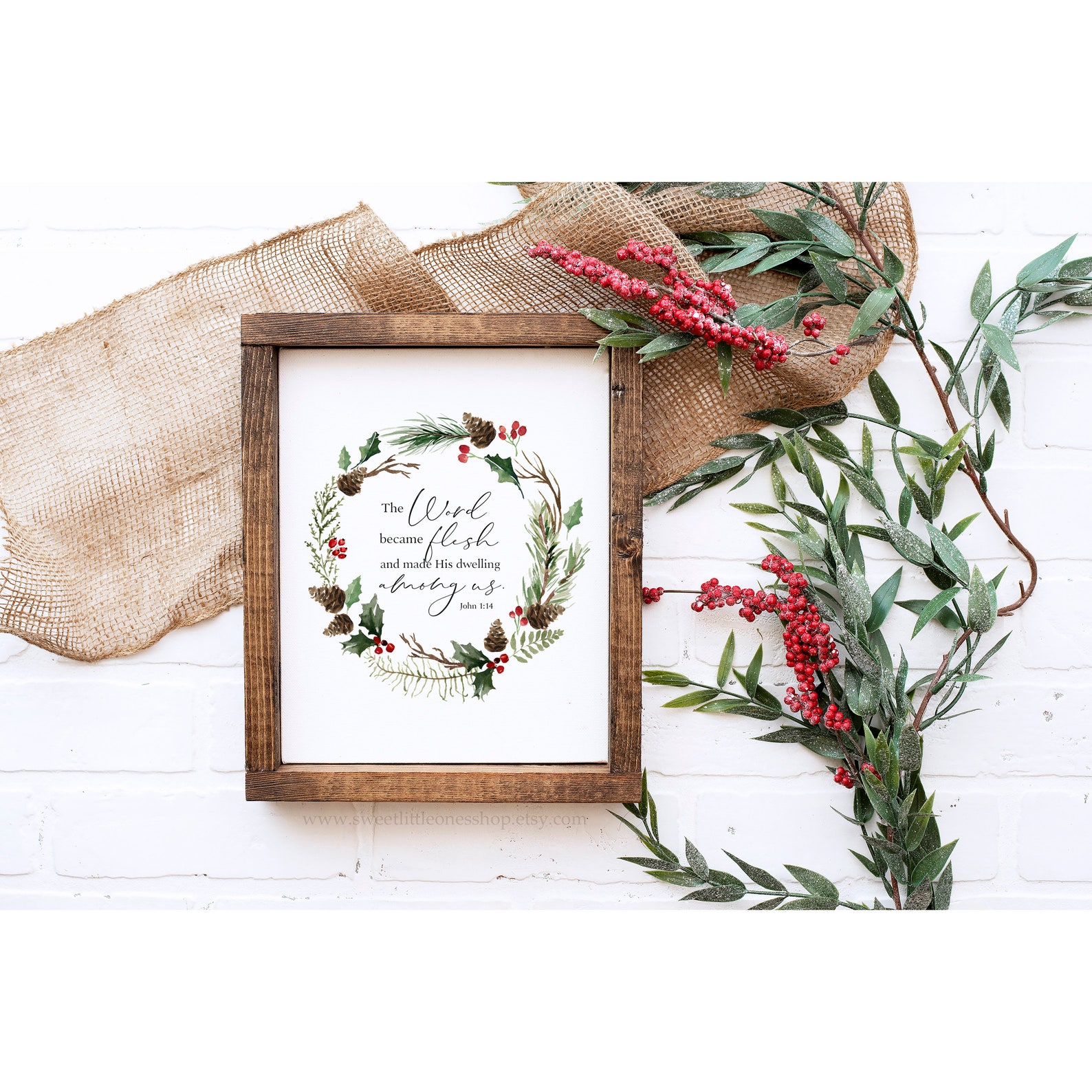 The Word Became Flesh John 1:14 Christmas Printable Wall Art Christmas ...