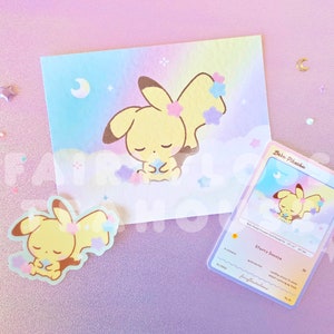 Celestial Dreamy Sleepy Pikachu Sticker | Sleepy Pika Pika Babies ...