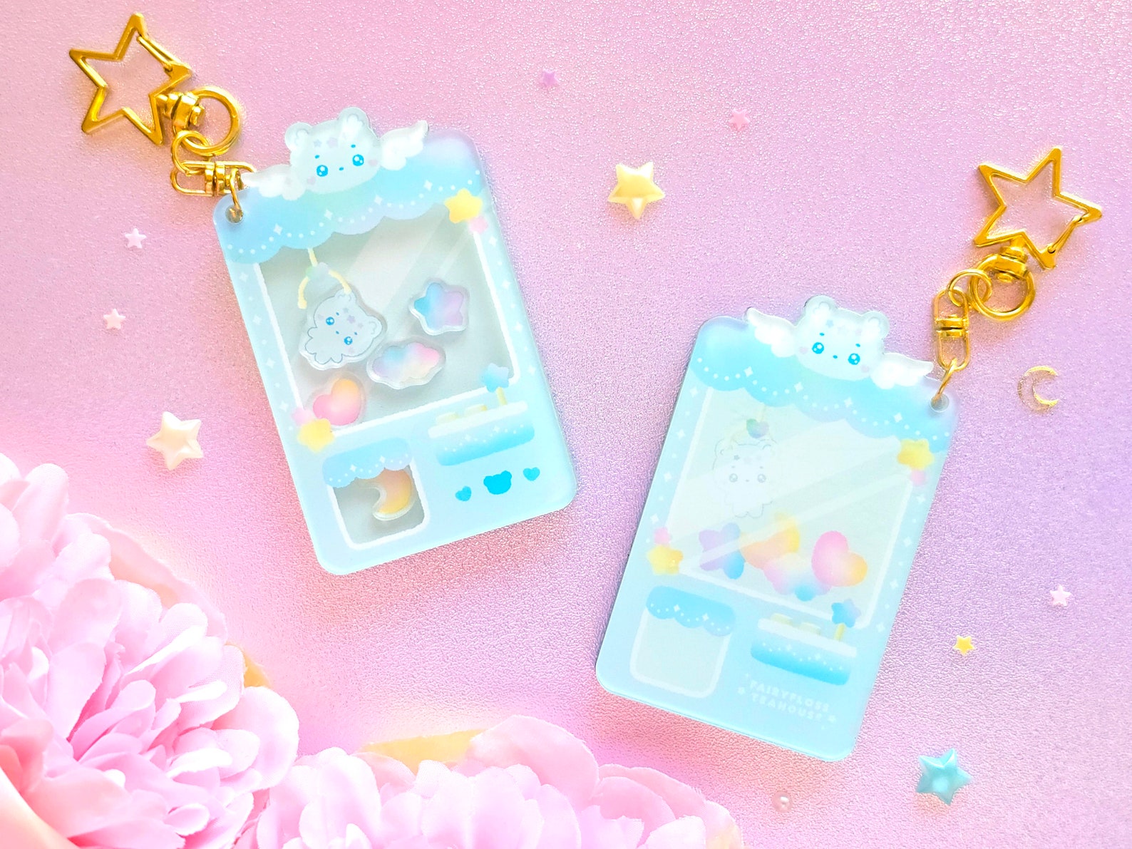 Kawaii Pink Claw Machine Shaker Charm | Cute Bunny Shaker Charm ...