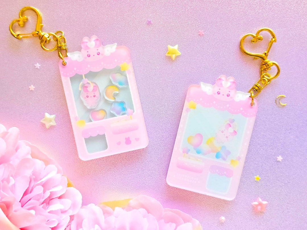 Kawaii Pink Claw Machine Shaker Charm | Cute Bunny Shaker Charm ...