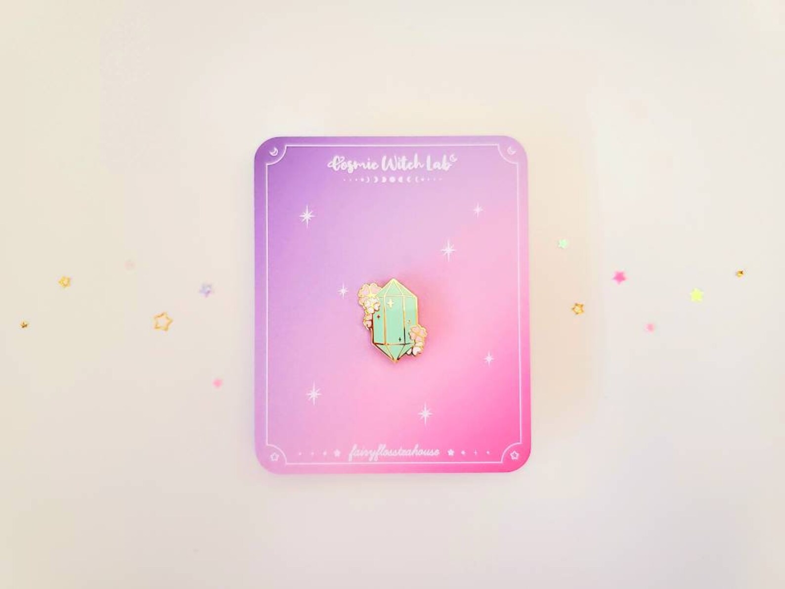Floral Crystal Gem Mini Enamel Pin Cosmic Witch Lab Pastel - Etsy