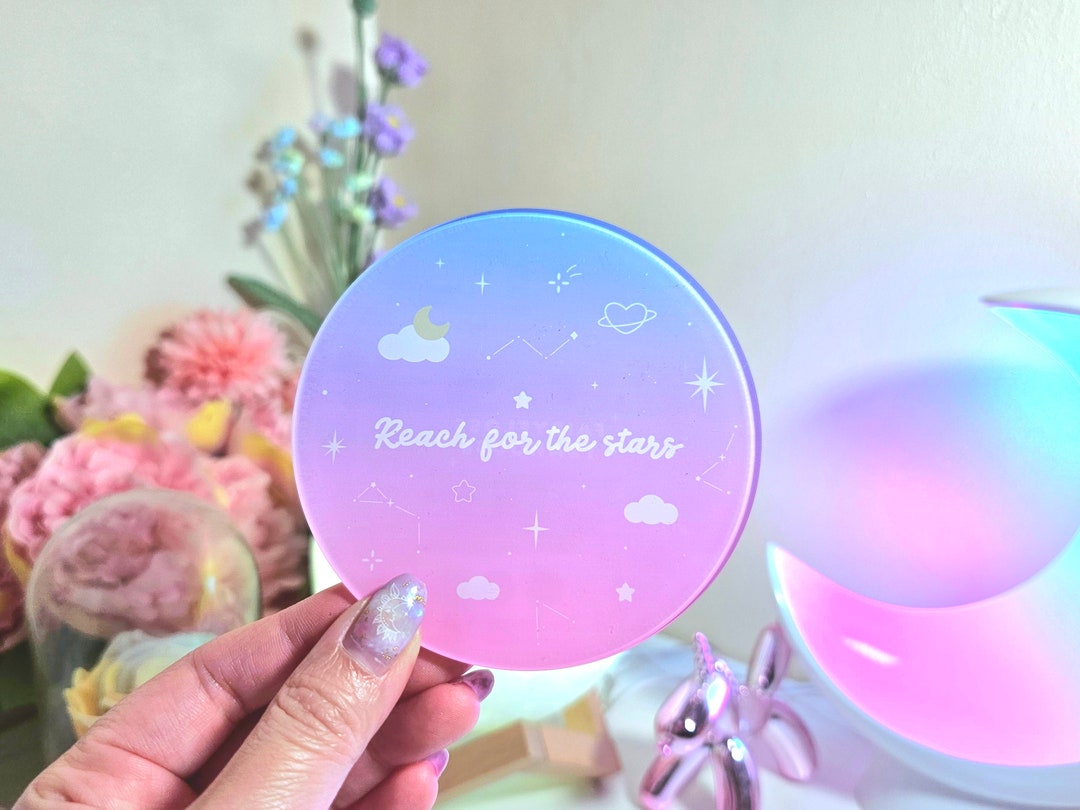 Dreamy Gradient Aesthetic Celestial Acrylic Coaster | Purple Pink ...