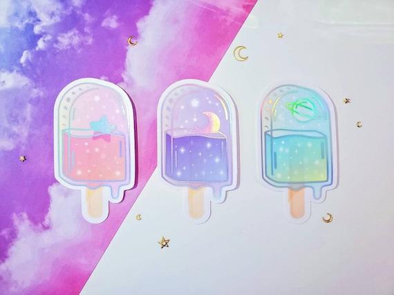 Celestial Ice Lolly Holographic Smooth Matte Die Cut - Etsy