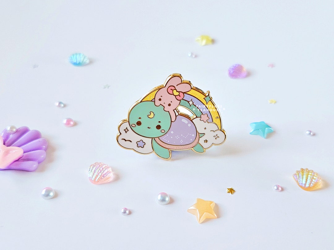 Momo & Turtle Oceanic Dreams Hard Enamel Pin | Dreamy Celestial Aquatic ...
