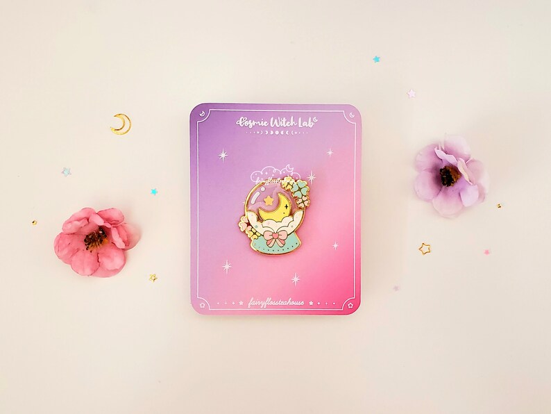 Crystal Ball Enamel Pin | Cosmic Witch Lab Crystal Moon Ball Hard ...