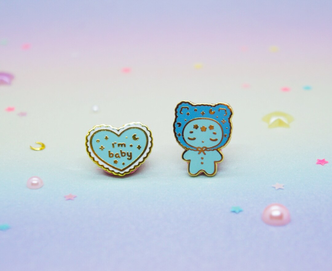 Baby Pico Bear Hard Enamel Pin | I'm Baby Pastel Heart Enamel Mini Pin ...