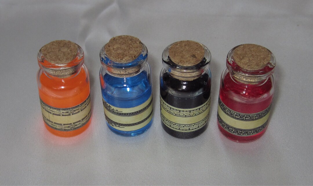 4 Cosplay & Role-play Potion Bottles Orange Blue Black - Etsy