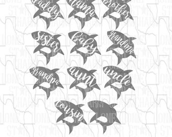 Shark SVG Shark Shark Family Mommy Shark Daddy Shark - Etsy