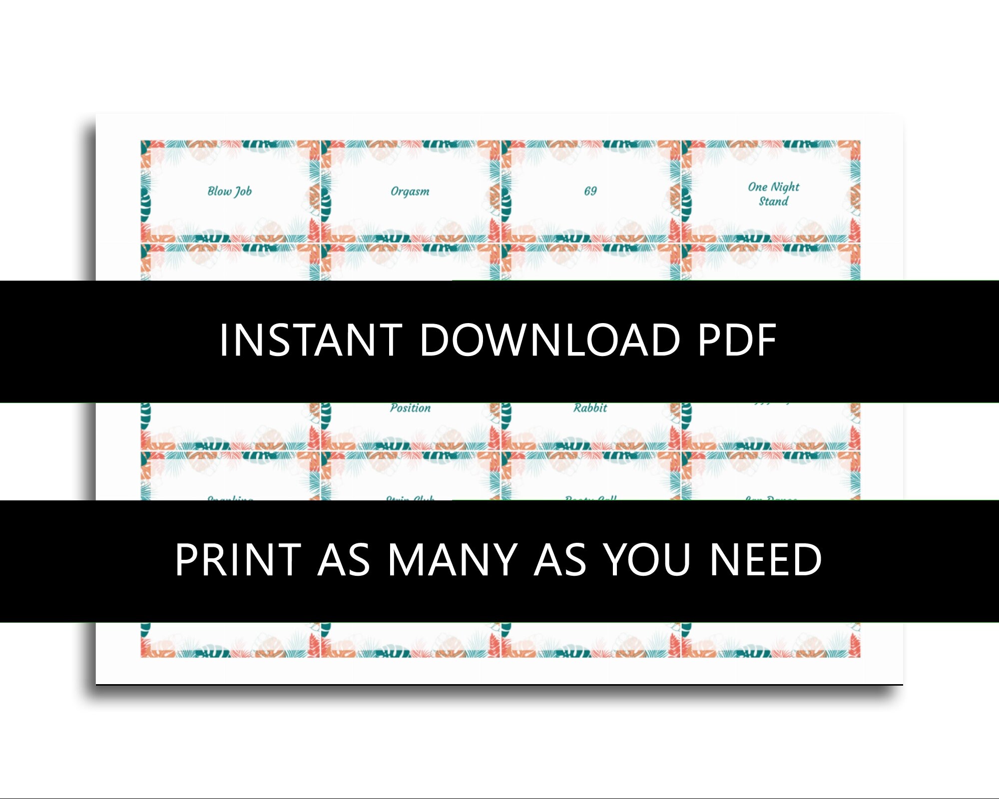 Naughty Pictionary Tropical Summer Themed Raunchy Pictionary Drawing ...