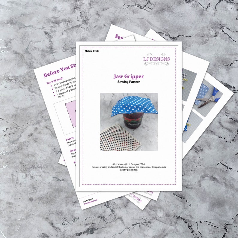 Jar Gripper Sewing Pattern. Instant Download PDF Pattern. Beginner ...