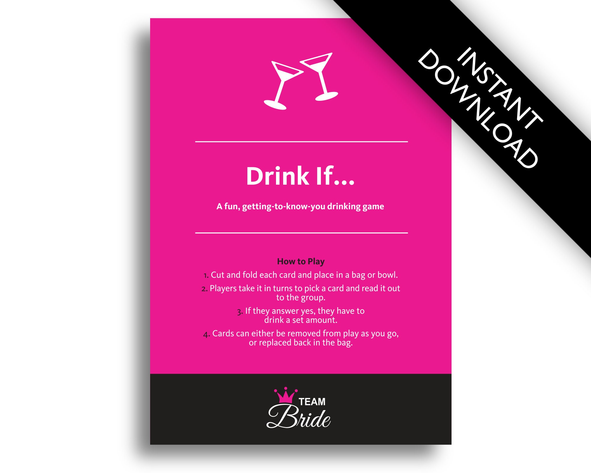Editable Drink If Game Bachelorette Party Games hen Party Games ...