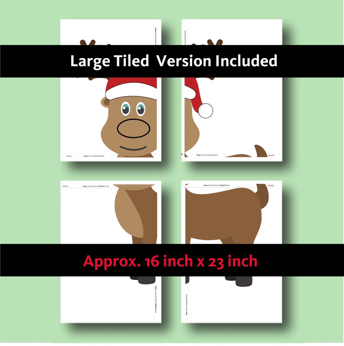 Pin the Nose on Rudolph Christmas Game Fun Printable - Etsy