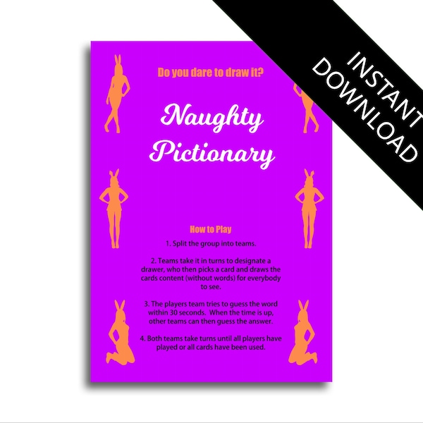 Naughty Pictionary Etsy