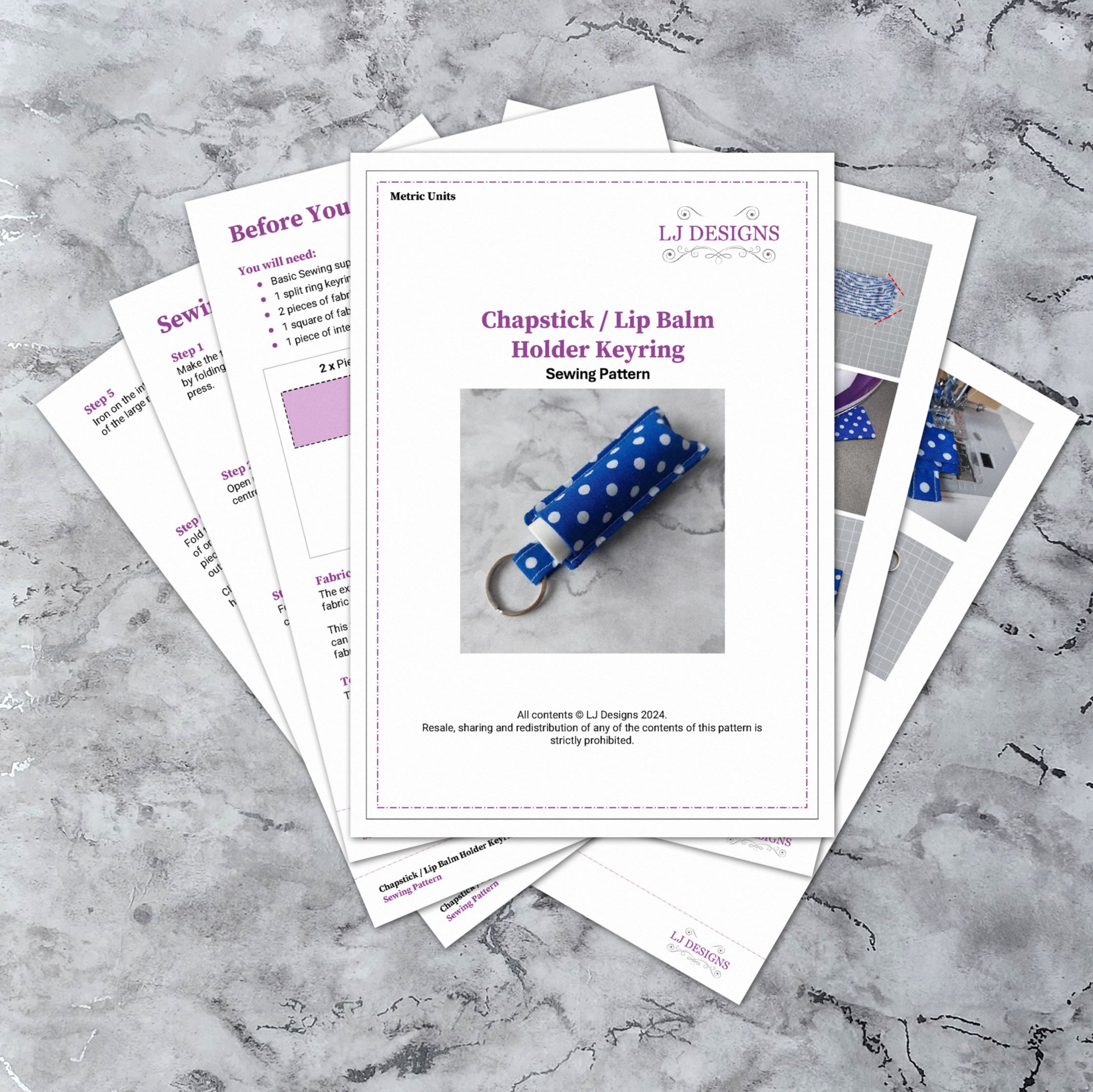 Chapstick Holder Keyring Sewing Pattern. Instant Download PDF. Beginner ...