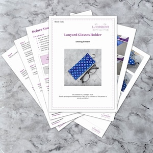Lanyard Glasses Holder Sewing Pattern. Instant Download PDF Pattern ...