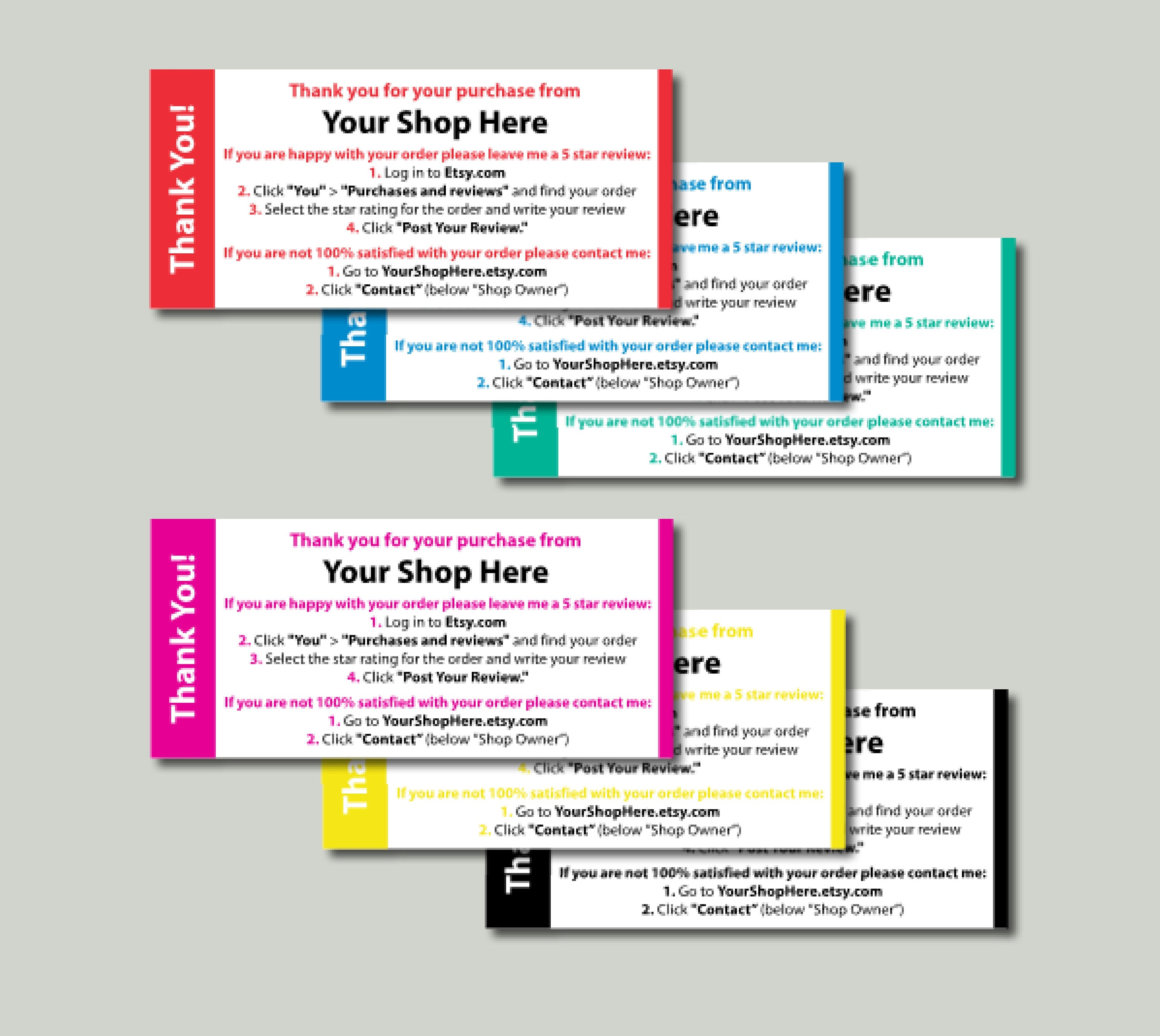 Printable Feedback Card - Boost Your Etsy Feedback - Print Your Own ...