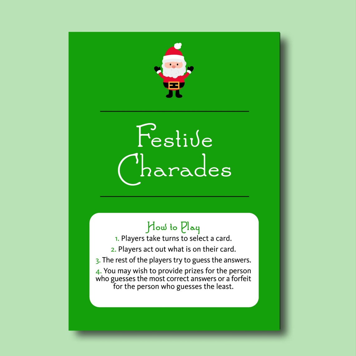 Festive Charades Fun Printable Christmas Party Game - Etsy