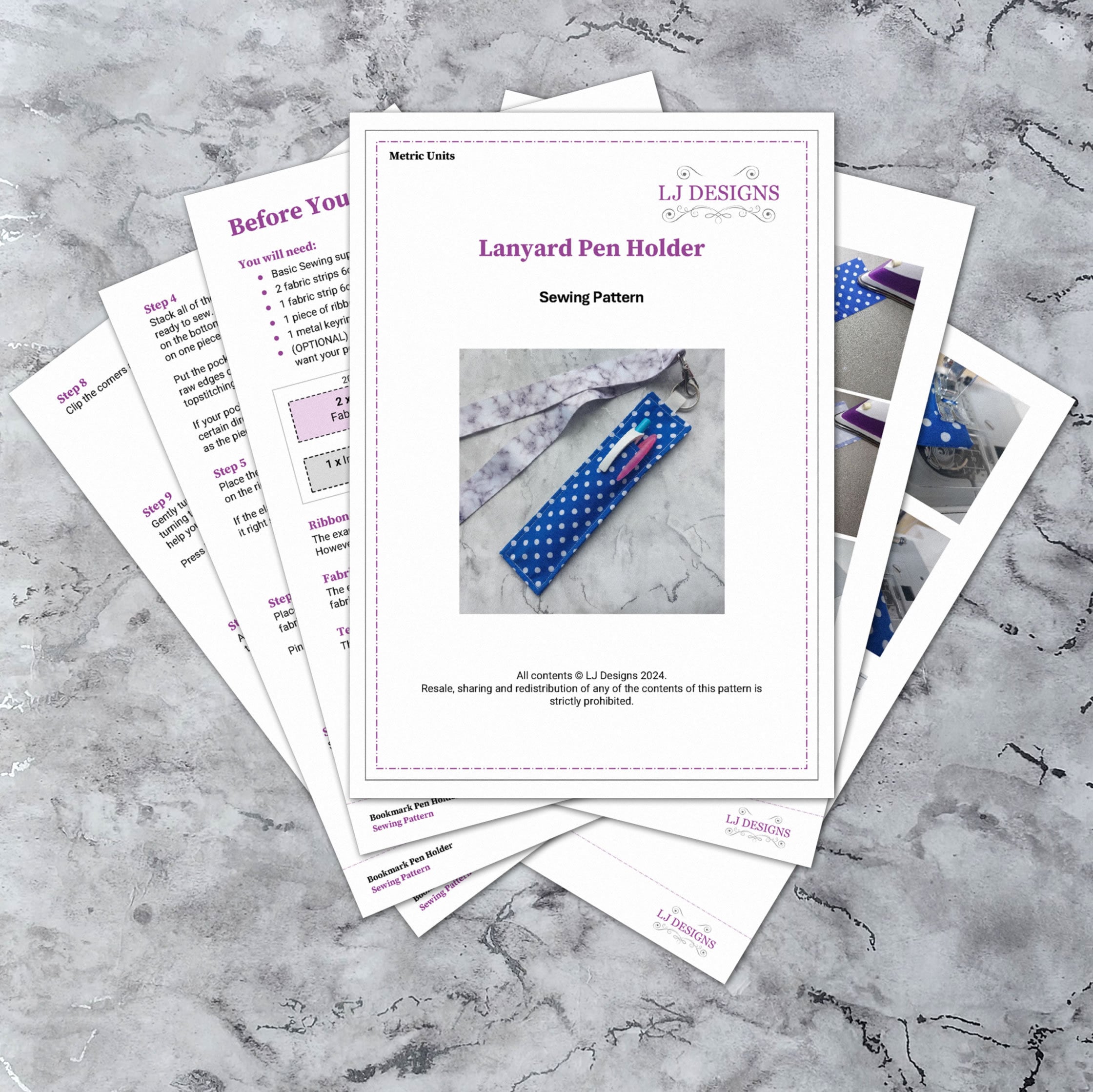 Lanyard Pen Holder Sewing Pattern. Instant Download PDF Pattern ...