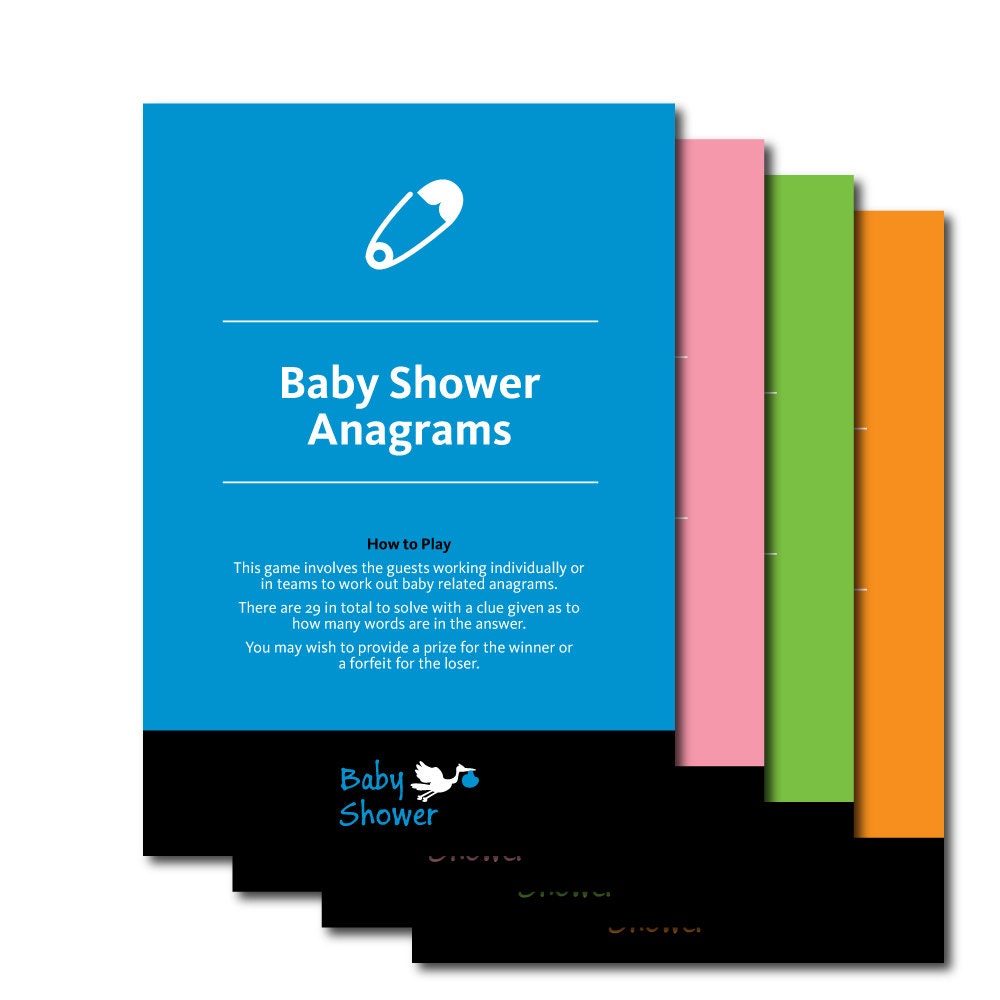 Baby Shower Anagrams - Word Scramble Based Printable Baby Shower Game ...