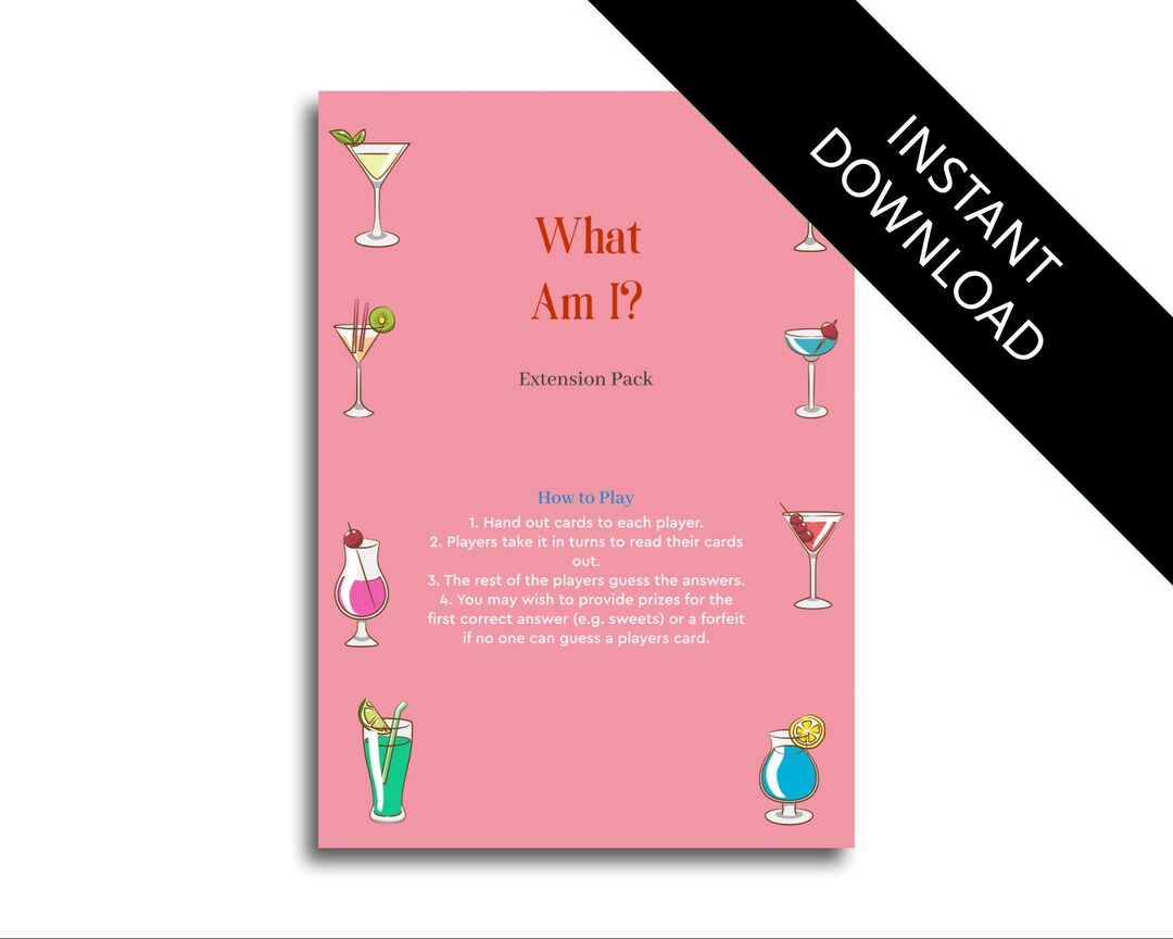 What Am I Cocktail Speakeasy Themed Extension Pack Riddle Based ...