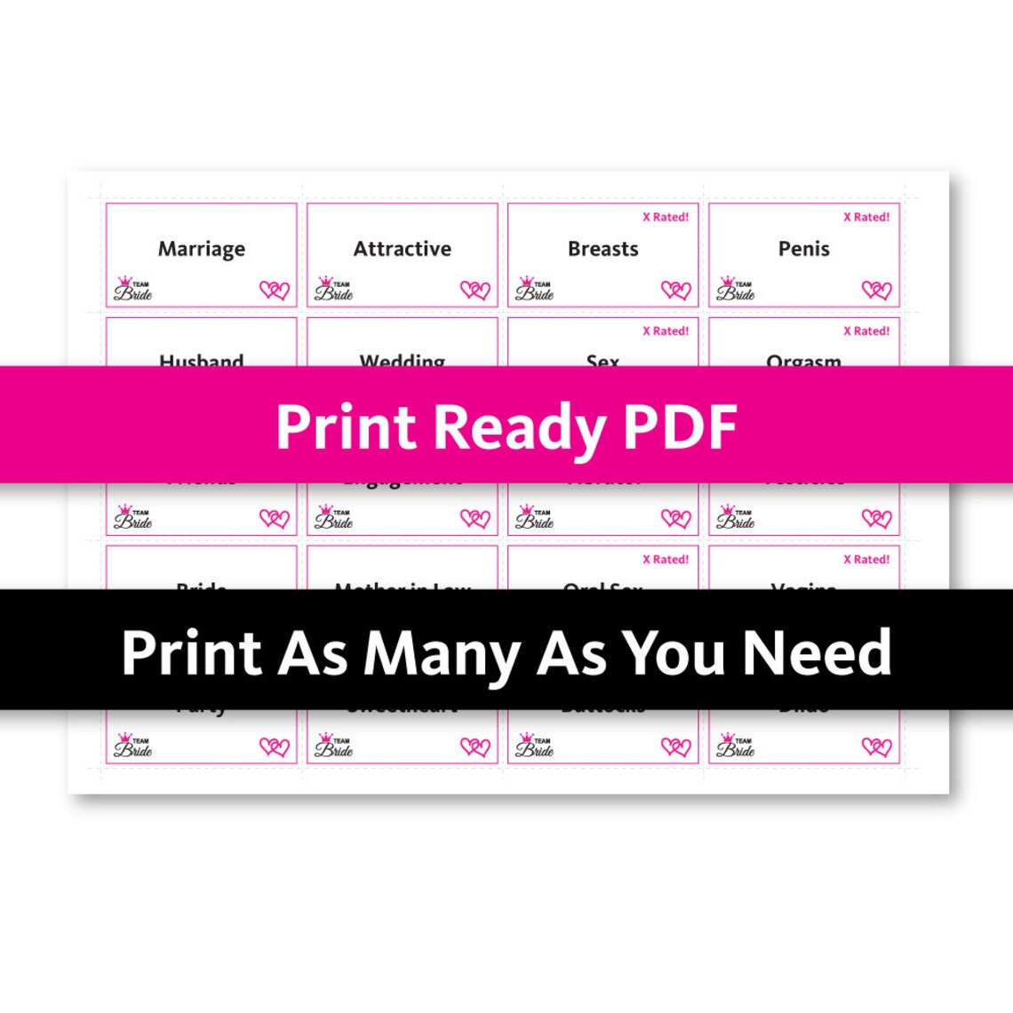 Hen Party Synonym Challenge Adult Synonym Game Hen Night - Etsy