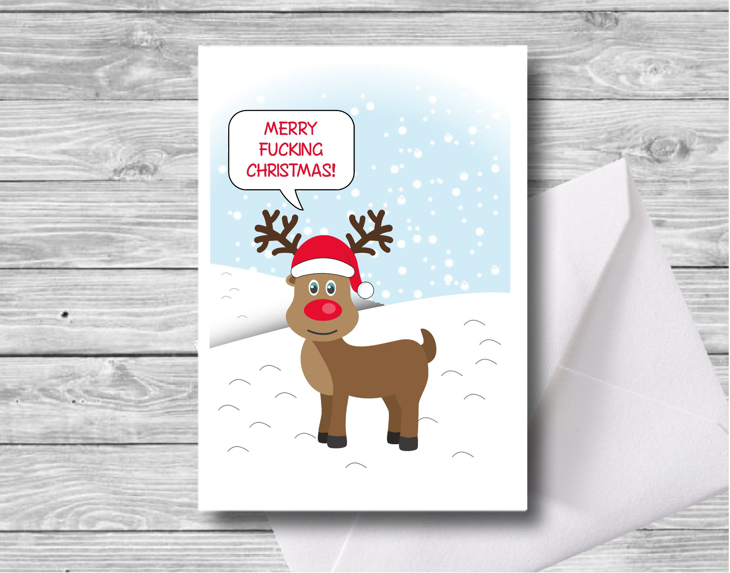 Set of 3 Cute Offensive Christmas Cards Offensive Funny Xmas Cards Cute ...