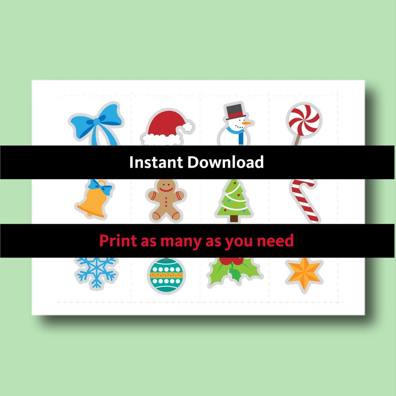 Festive Memory Pairs Fun Printable Christmas Party Game - Etsy
