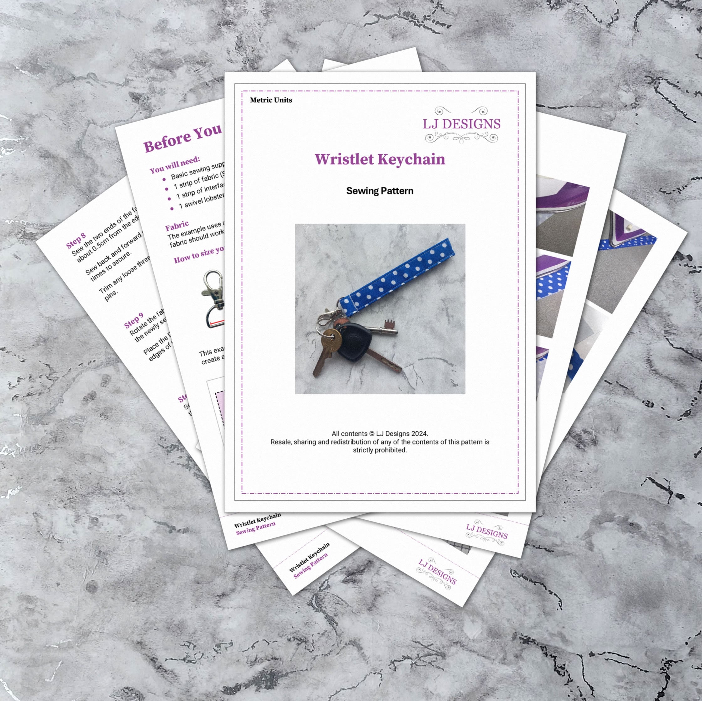 Fabric Wristlet Sewing Pattern. Instant Download PDF Pattern. Beginner ...