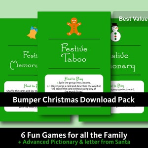 Festive Game Bumper Pack - 6 Fun Printable Christmas Party Games ...