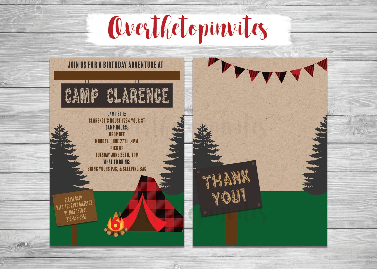 Camp Out Invitation Template