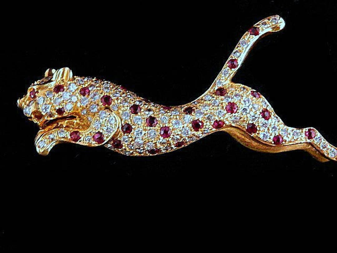DIAMOND LEOPARD BROOCH 2034jc500 - Etsy