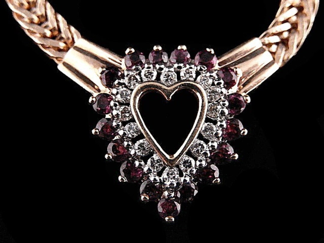 DIAMOND HEART NECKLACE 1653HT568 - Etsy