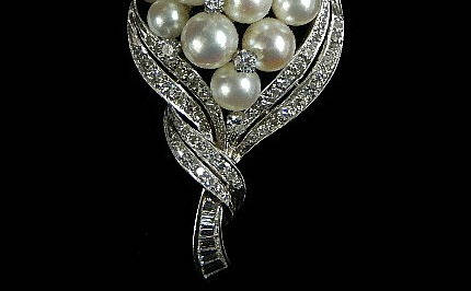 DIAMOND PEARL PIN 4996TT142 - Etsy