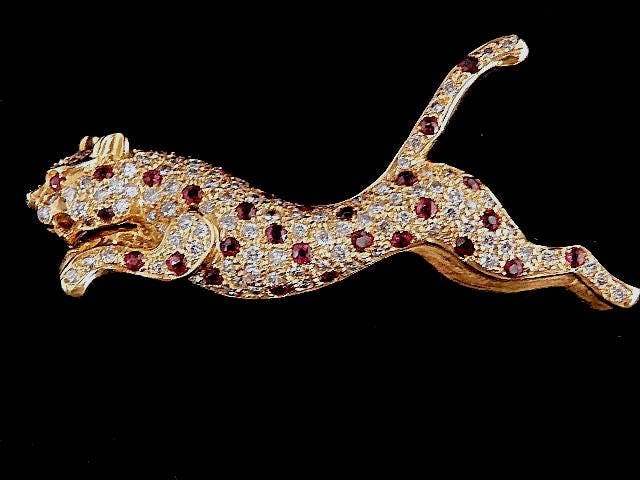 DIAMOND LEOPARD BROOCH 2034jc500 - Etsy