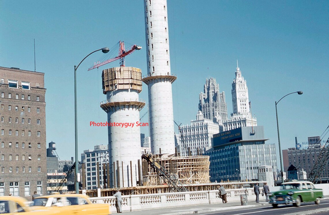 Chicago Illinois Marina Towers Under Construction October 1961 Digital ...