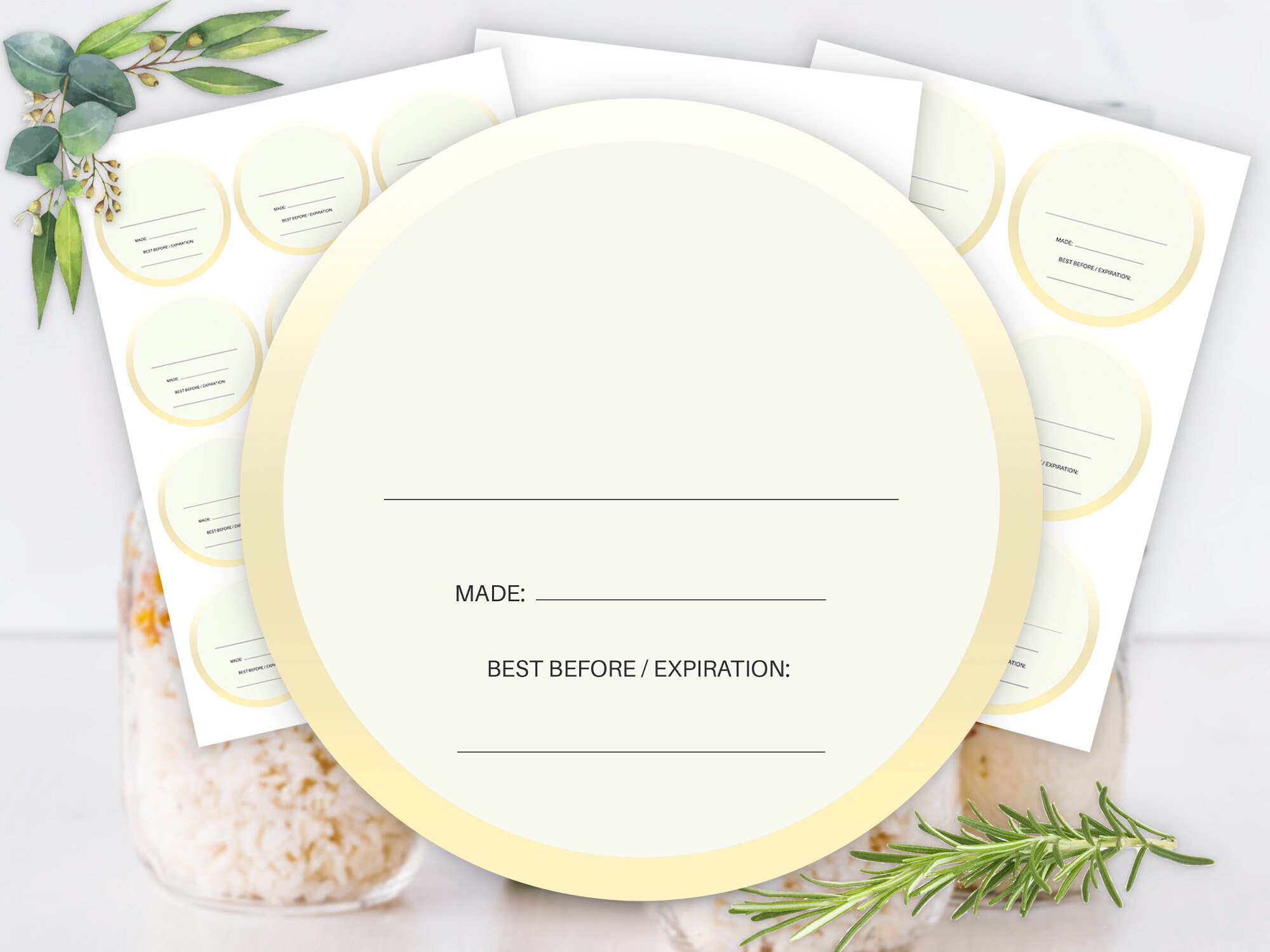 Editable Blank Pantry Labels, Template, Metallic, for Canning and Food ...
