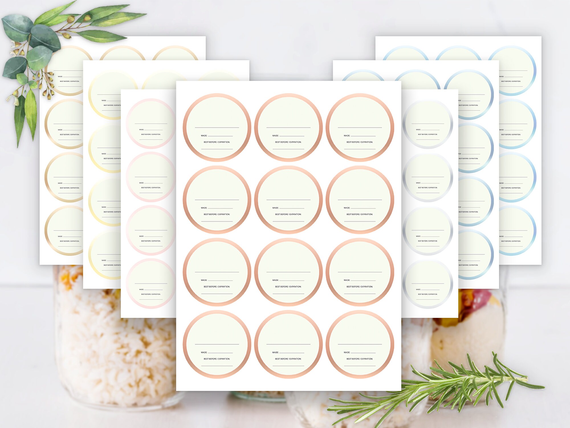 Editable Blank Pantry Labels, Template, Metallic, for Canning and Food ...