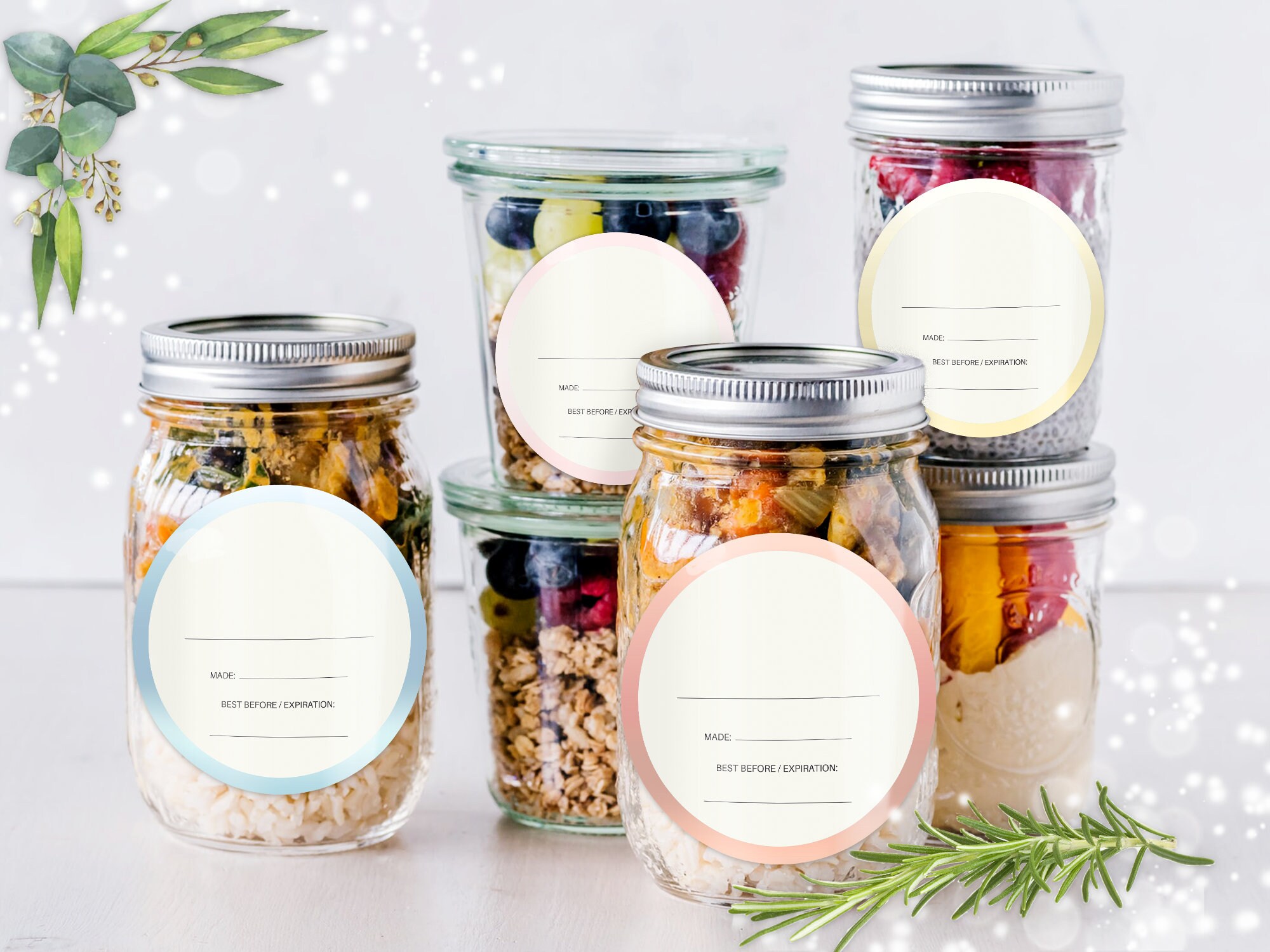 Editable Blank Pantry Labels, Template, Metallic, for Canning and Food ...