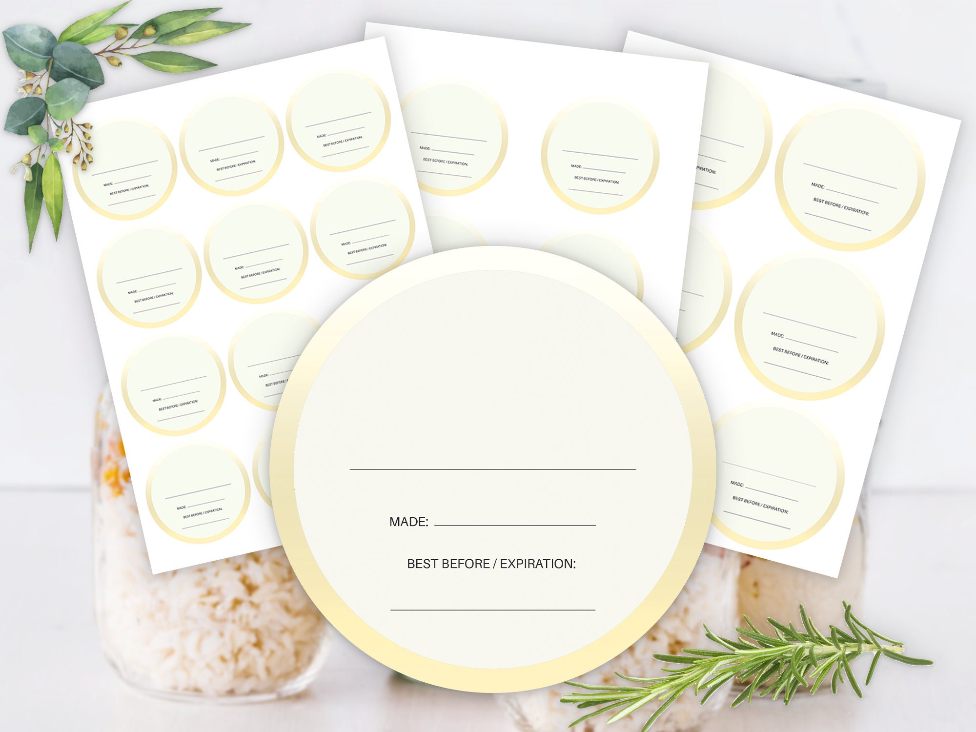 Editable Blank Pantry Labels, Template, Metallic, for Canning and Food ...