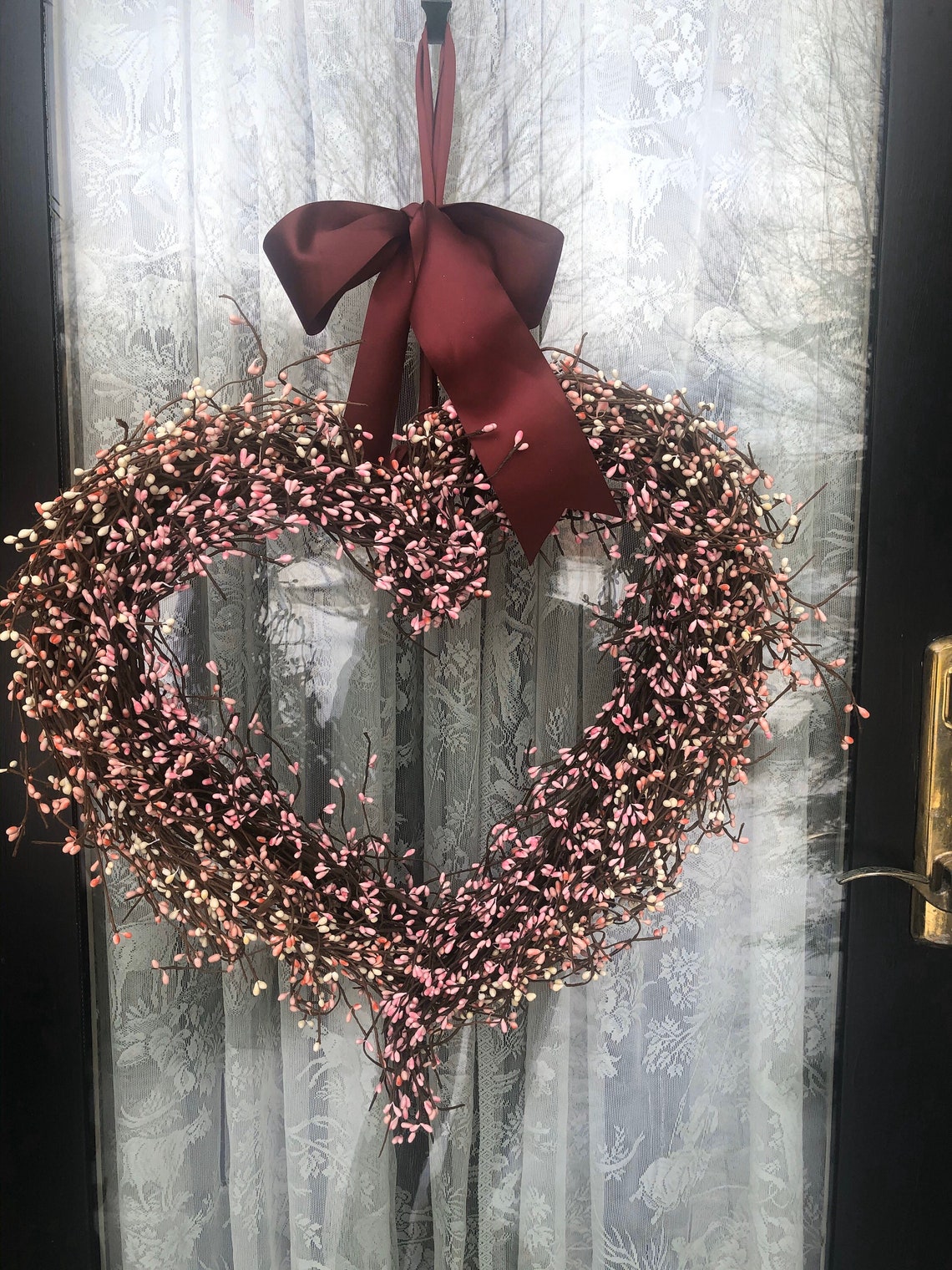 Pip Berry Wreath Heart Wreaths Valentines Day Wreath | Etsy