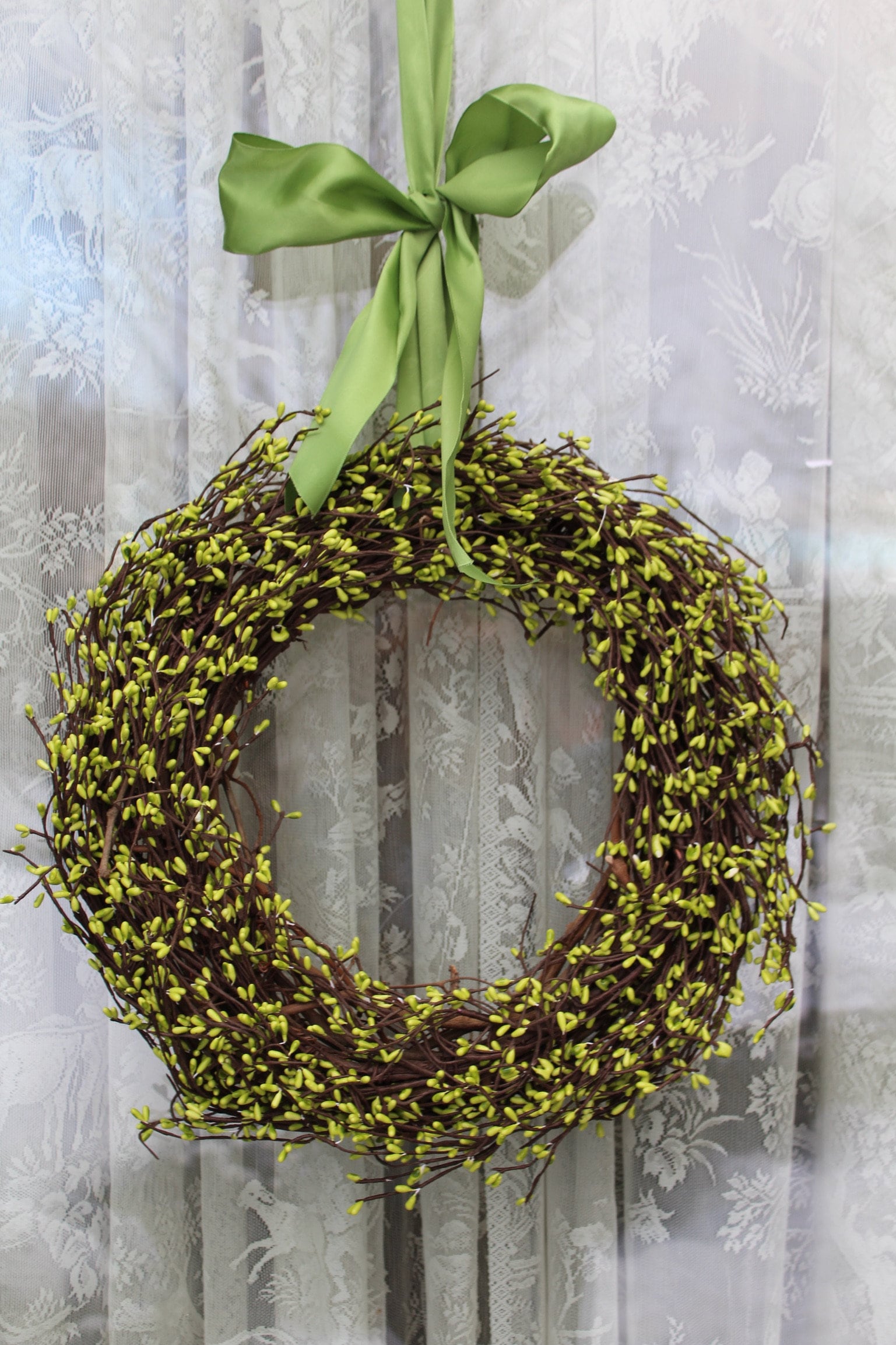 Summertime wreath - green pip berry wreath - spring wreaths for front ...
